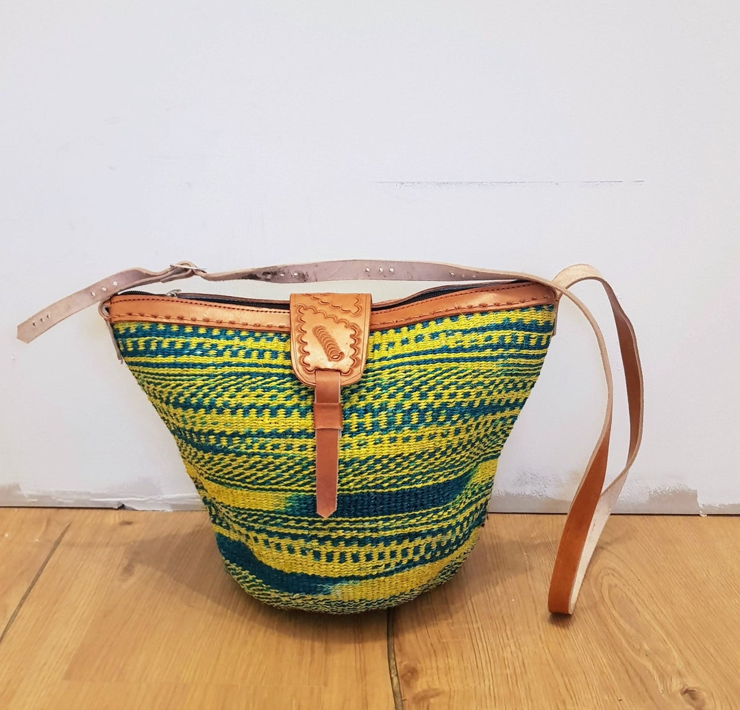 Woven Bag, Yellow Bag, Sisal Bag, Crossbody Bag, Green Bag, Kenya Bag ...
