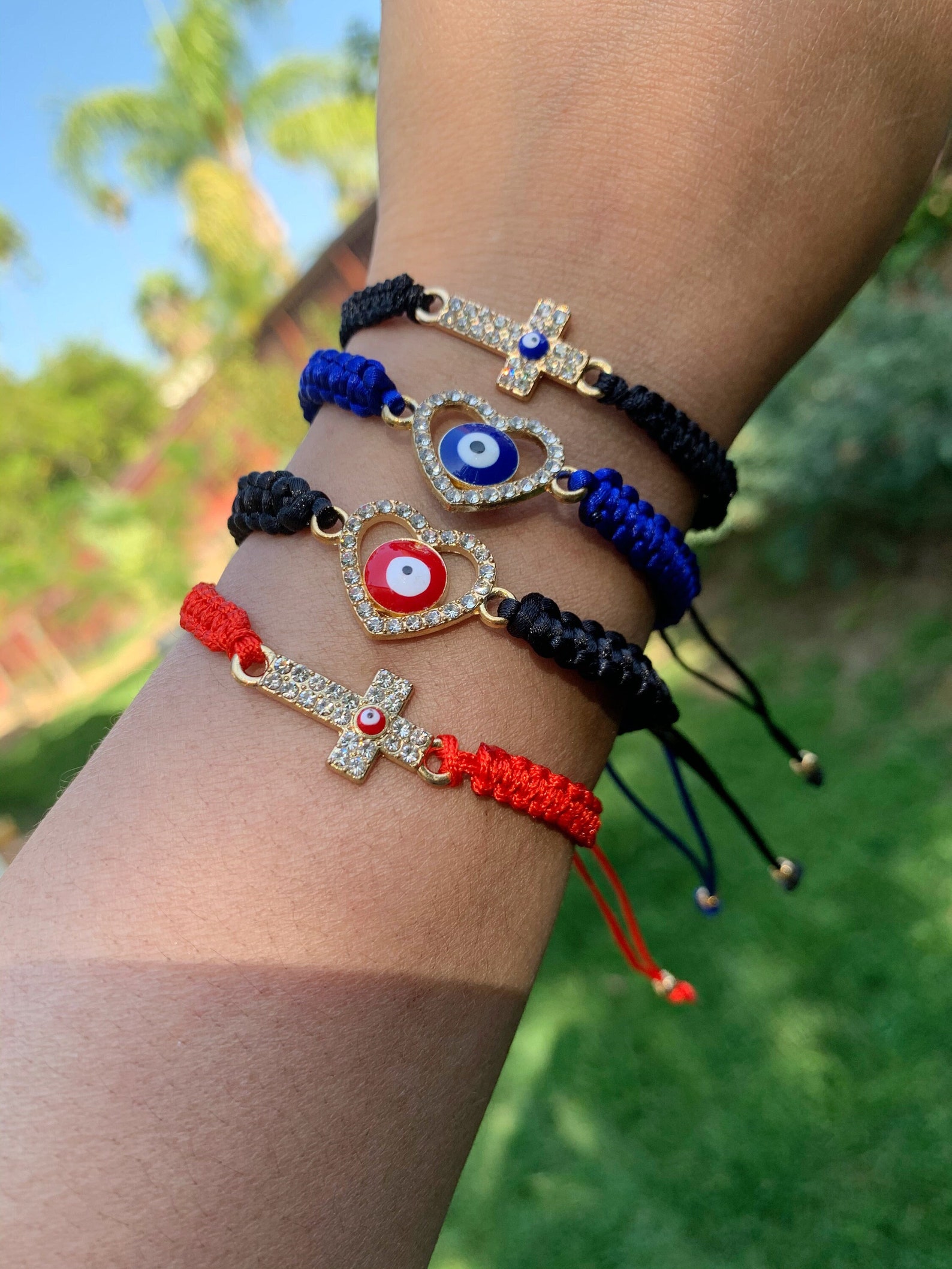 Red Blue Evil Eye Bracelet Bracelets for Women Jewelry - Etsy