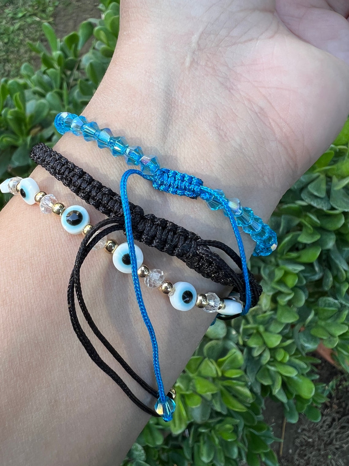 Light Blue Evil Eye Rainbow Bracelets Jewelry Gift Unique - Etsy