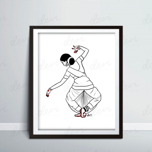 Set of 3 Kathak Dancers Feet Hand Mudra One Line Drawing | Etsy