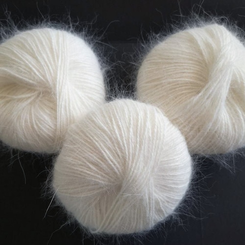 Angora Yarn for Knitting 100% Angora White Angora Fluffy Yarn - Etsy