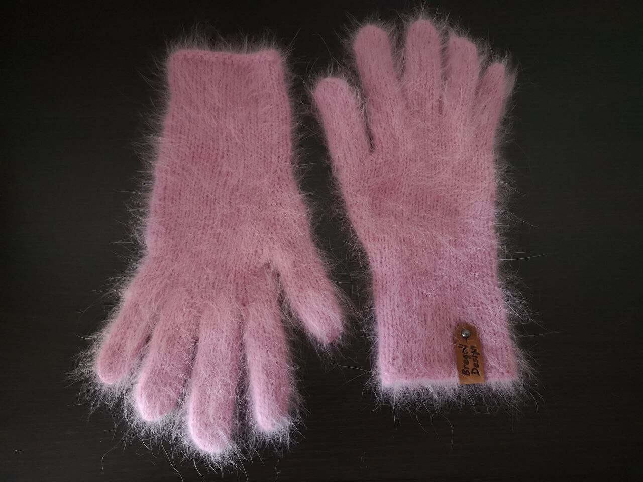 Angora Knit Pink Gloves Women Handknit Mittens - Etsy