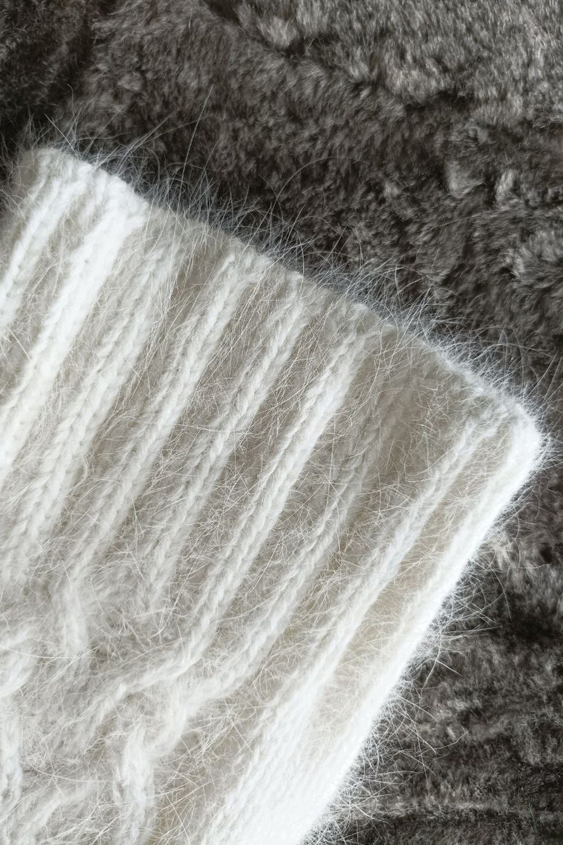 Thigh High Angora Handmade Socks, Home White Soft Sock, Rabbit Socks ...