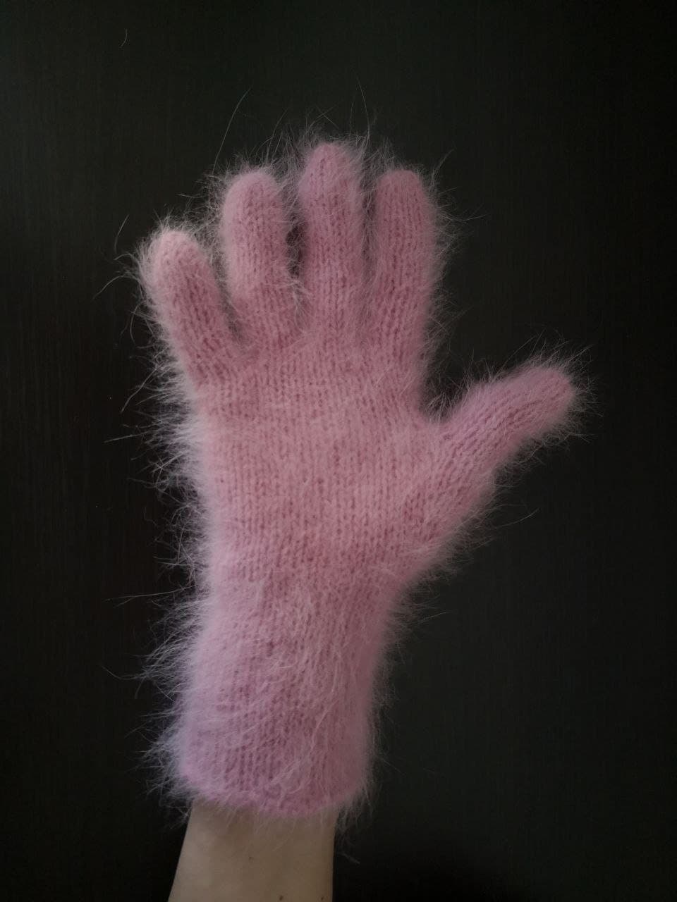 Angora Knit Pink Gloves Women Handknit Mittens - Etsy
