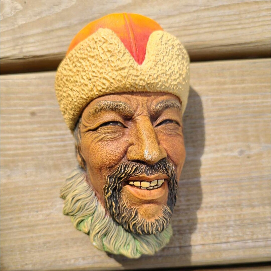 Vintage 1966 Himalayan Bossons Head Chalkware Wall Art England Hand ...
