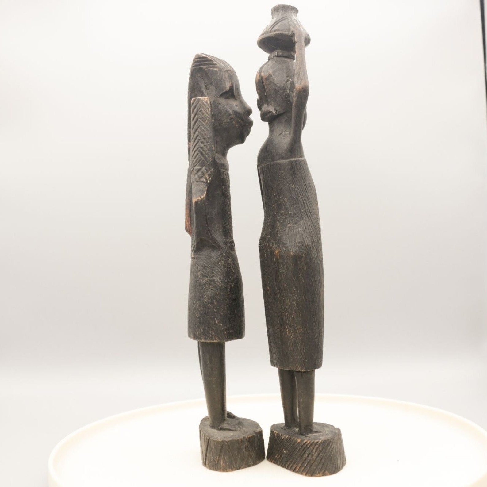 Vintage Carved Wooden African Figurines Set of Two - Etsy