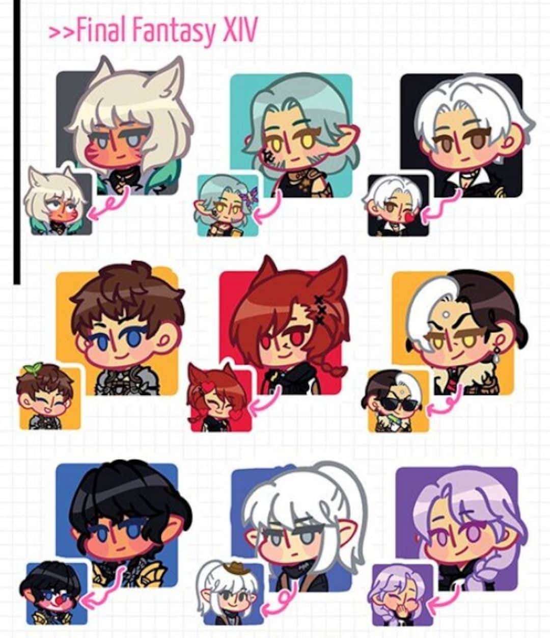 FFXIV Emoji Key Rings - Etsy