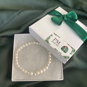 Sterling Silver Pearls Bracelet Set Christmas Gift Silver Pearls ...