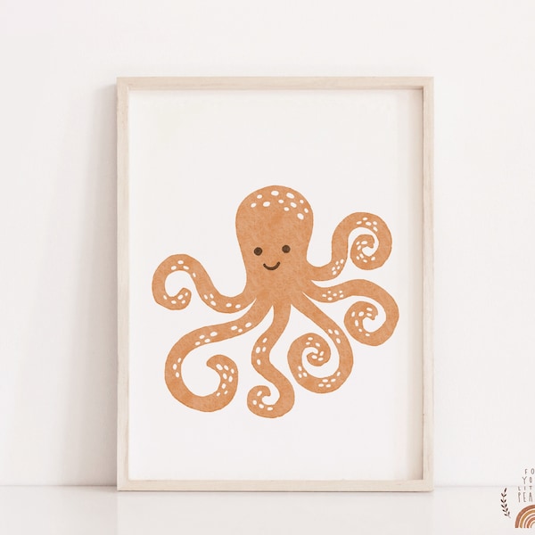 Octopus Print - Etsy
