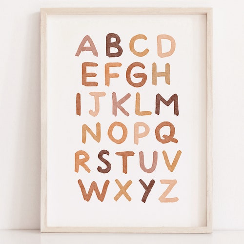 Neutral Alphabet Poster Alphabet Print ABC Print PRINTABLE | Etsy