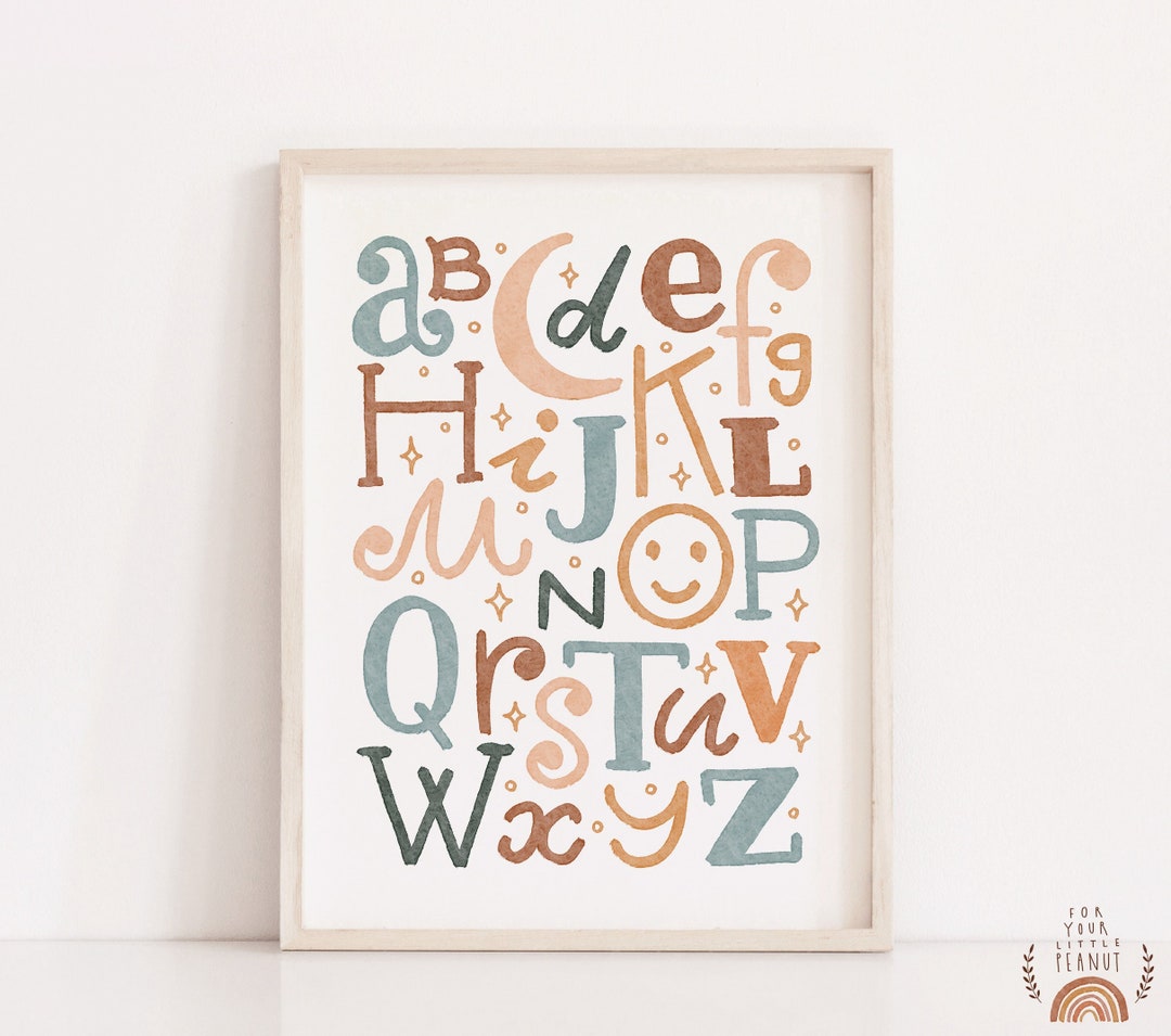 ABC Poster Nursery Wall Art Alphabet Poster Nursery Decor Printable ...