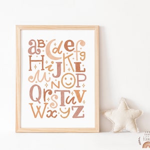 ABC Poster Nursery Wall Art Alphabet Poster Nursery Decor Printable ...