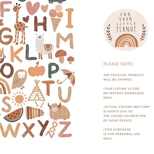 ABC Poster Nursery Wall Art Alphabet Poster Nursery Decor - Etsy