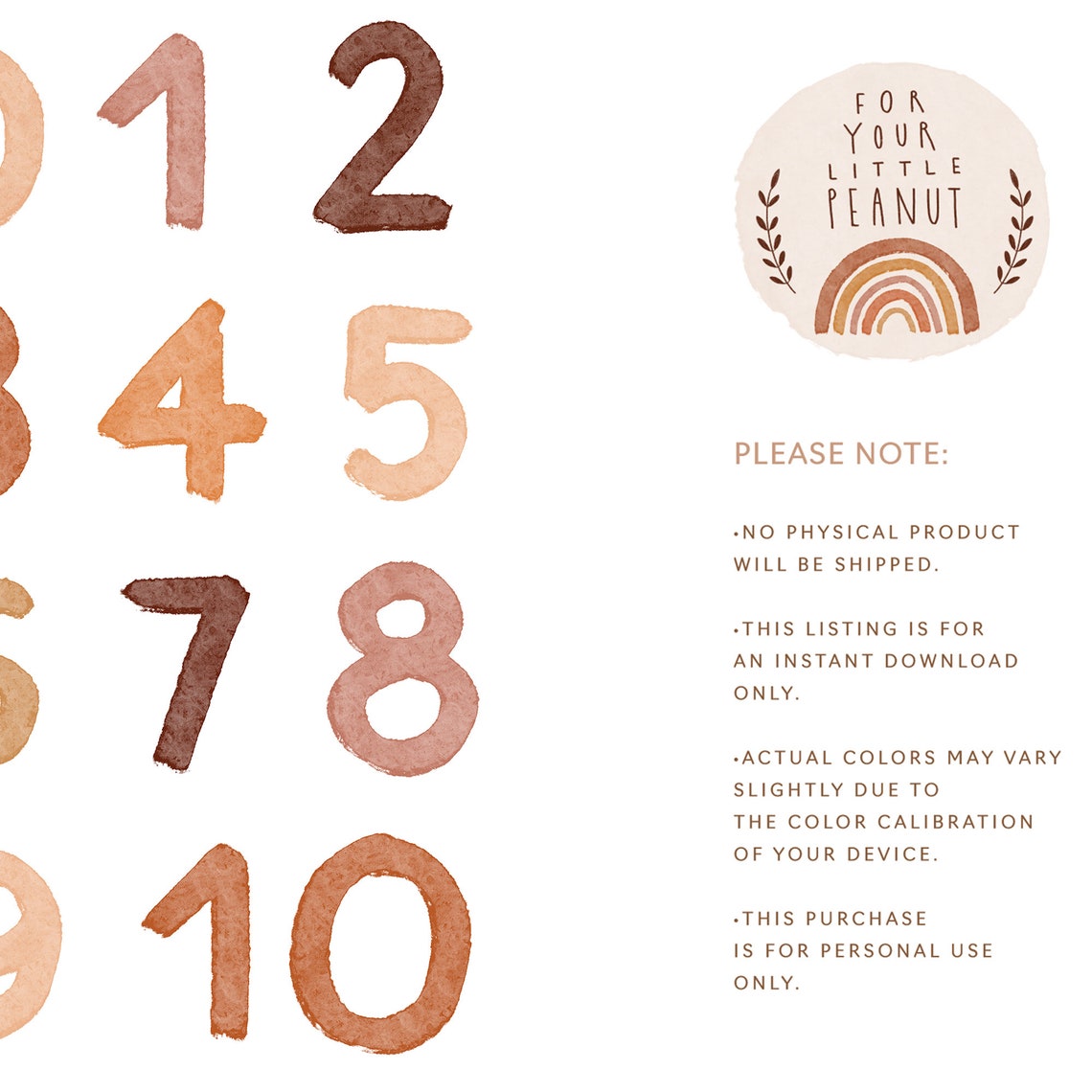 Nursery Wall Art Numbers Poster Nursery Decor Printable Wall Art ...