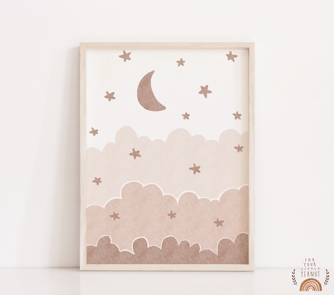 Nursery Wall Art Crescent Moon Nursery Decor Printable Wall Art Nursery ...