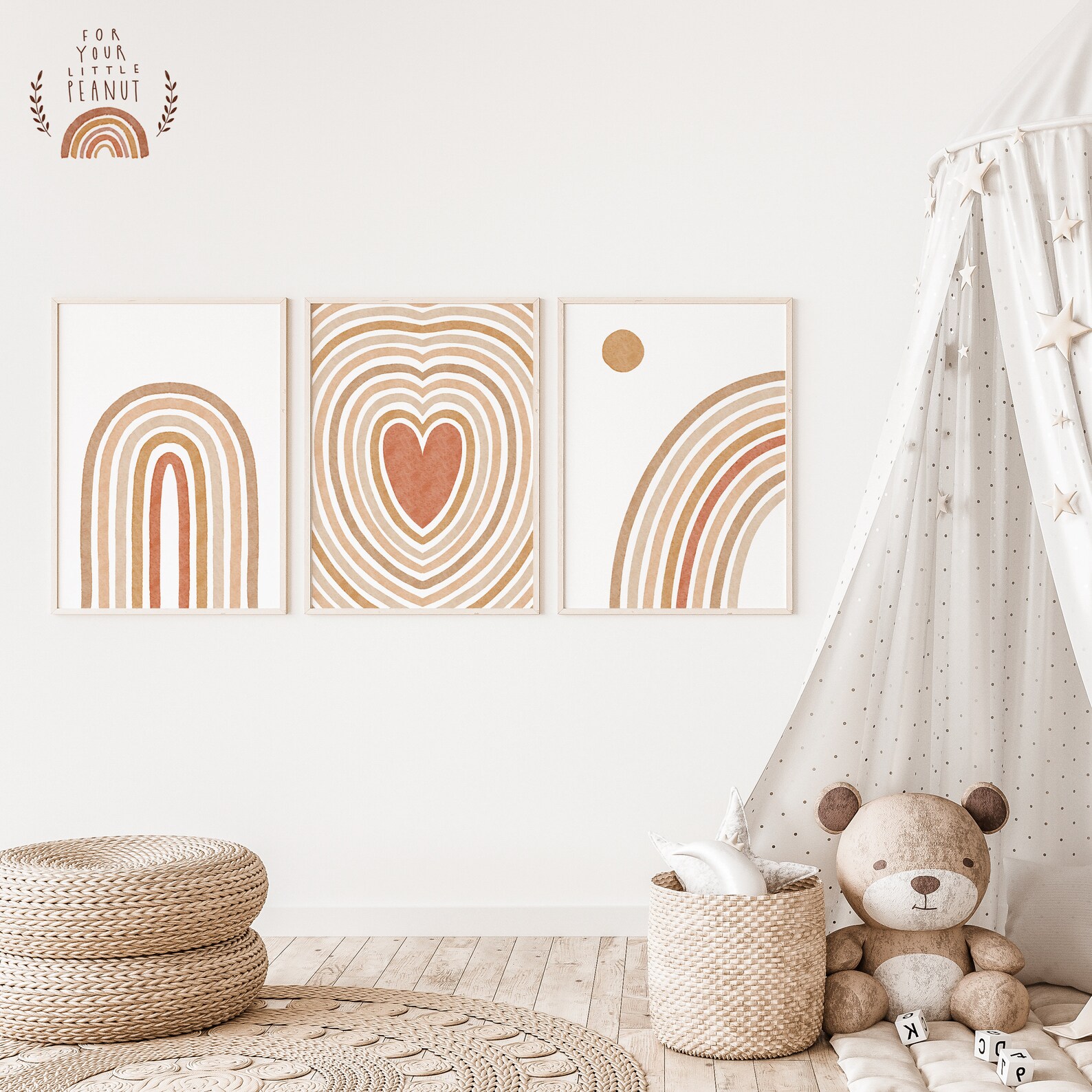 Set of Three Nursery Prints Kids Printable Wall Art Instant | Etsy