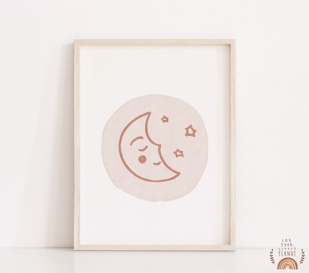 Nursery Wall Art Crescent Moon Nursery Decor Printable Wall Art Nursery ...