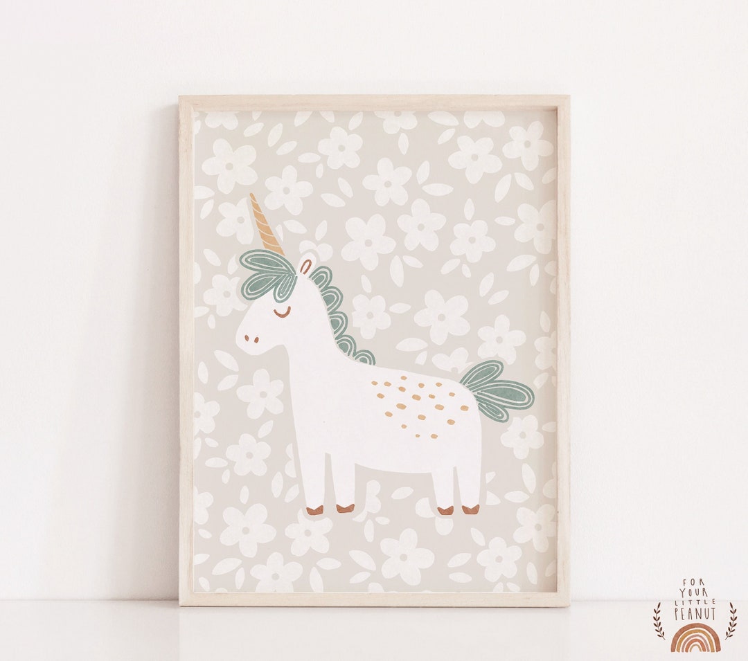 Unicorn Print Nursery Wall Art Boho Nursery Decor Printable Wall Art ...