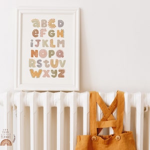 Dinosaur Alphabet ABC Poster Nursery Wall Art Alphabet Poster Dinosaur ...