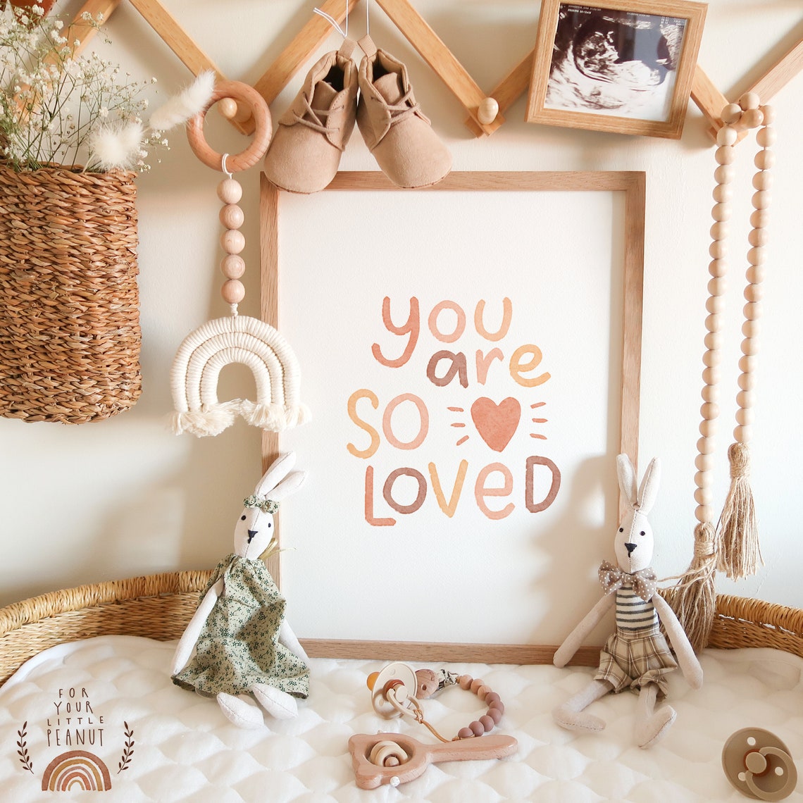You Are so Loved Nursery Print, Boho Kids Room Decor (digital Download ...