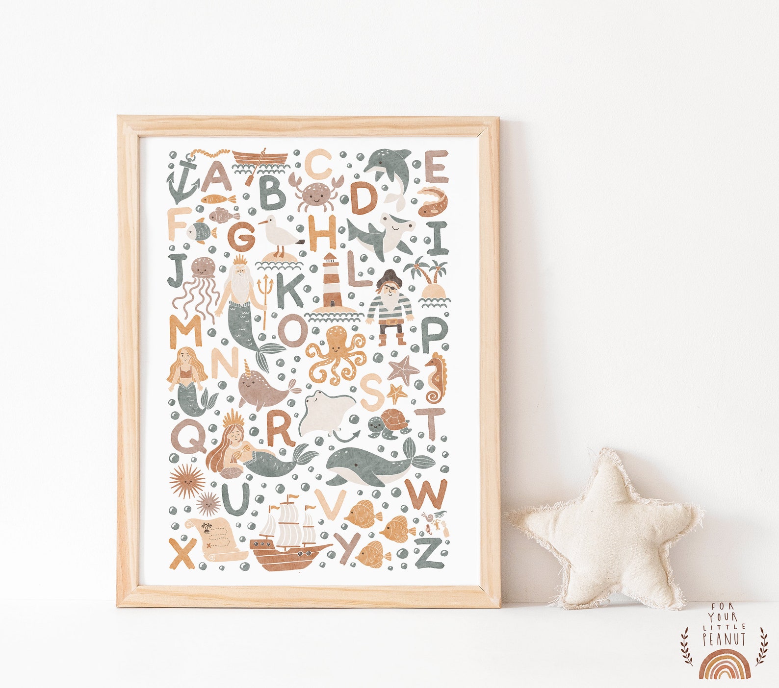 Nautical ABC Nursery Poster | Kids Room Alphabet Art (digital Download ...