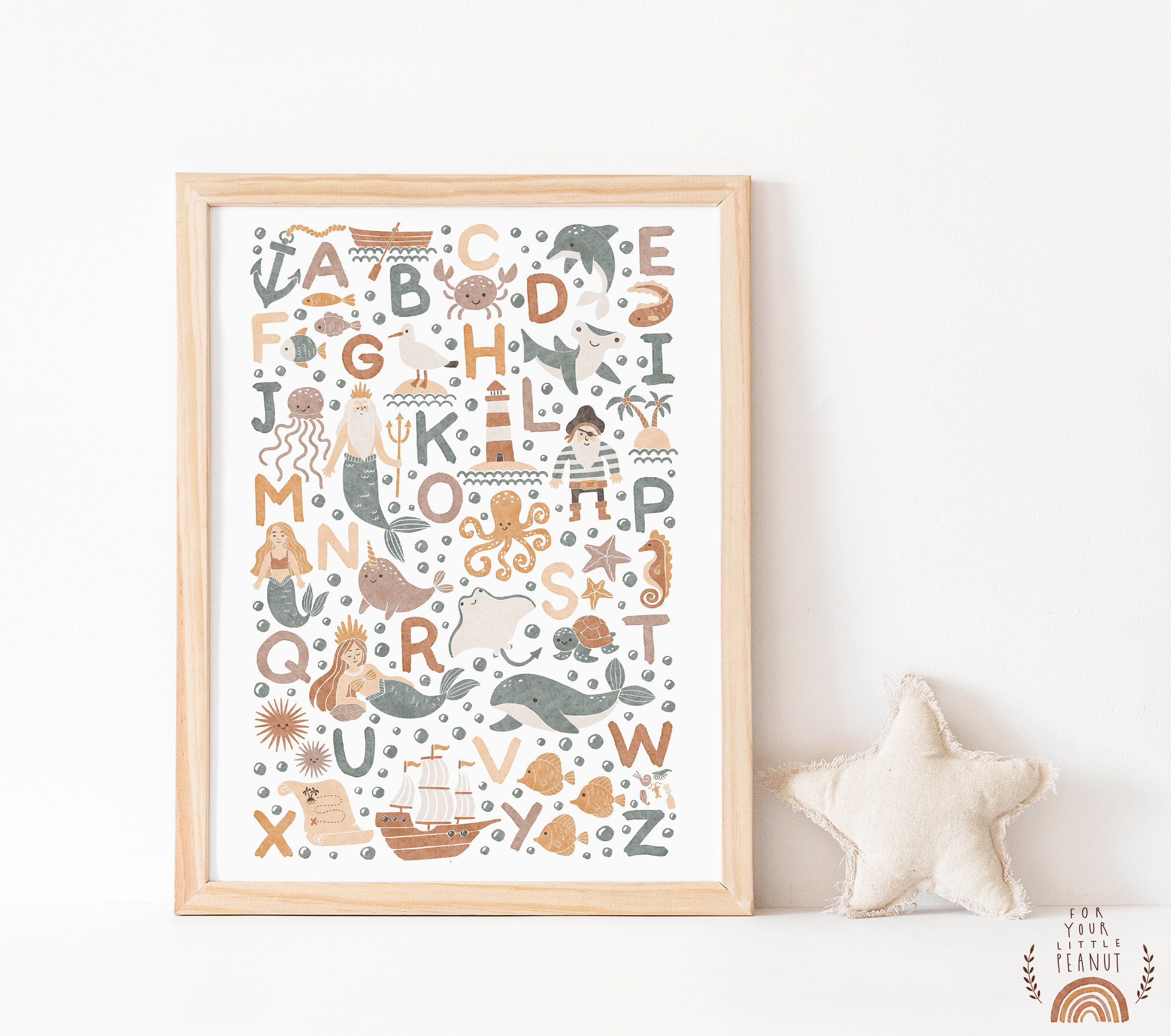 Nautical ABC Nursery Poster | Kids Room Alphabet Art (digital Download ...