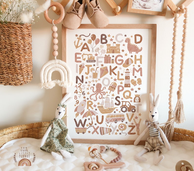 ABC Alphabet Nursery Poster | Whimsical Kids Room Wall Art (digital ...