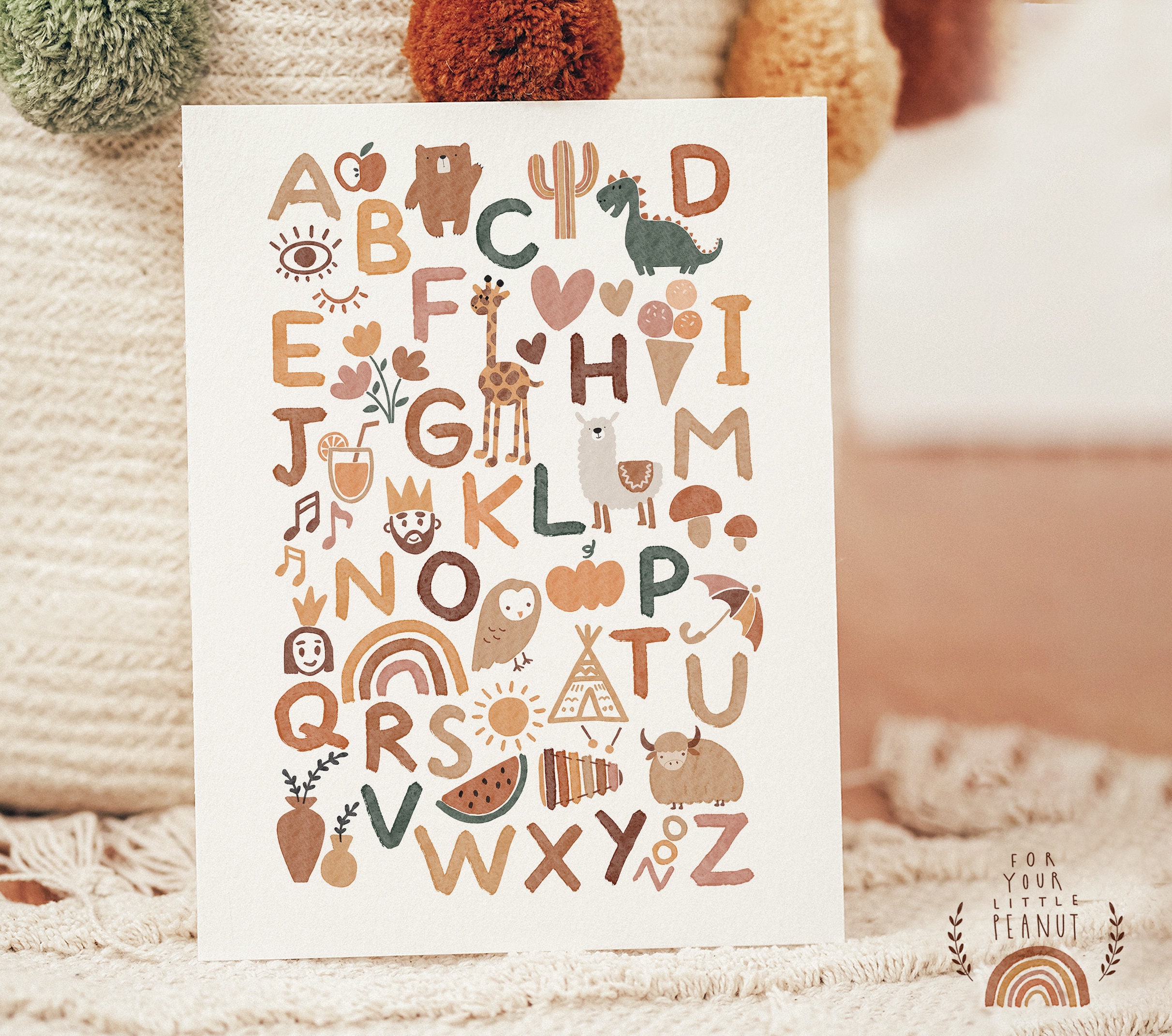 ABC Alphabet Nursery Poster | Kids Room Decor (digital Print) - Etsy