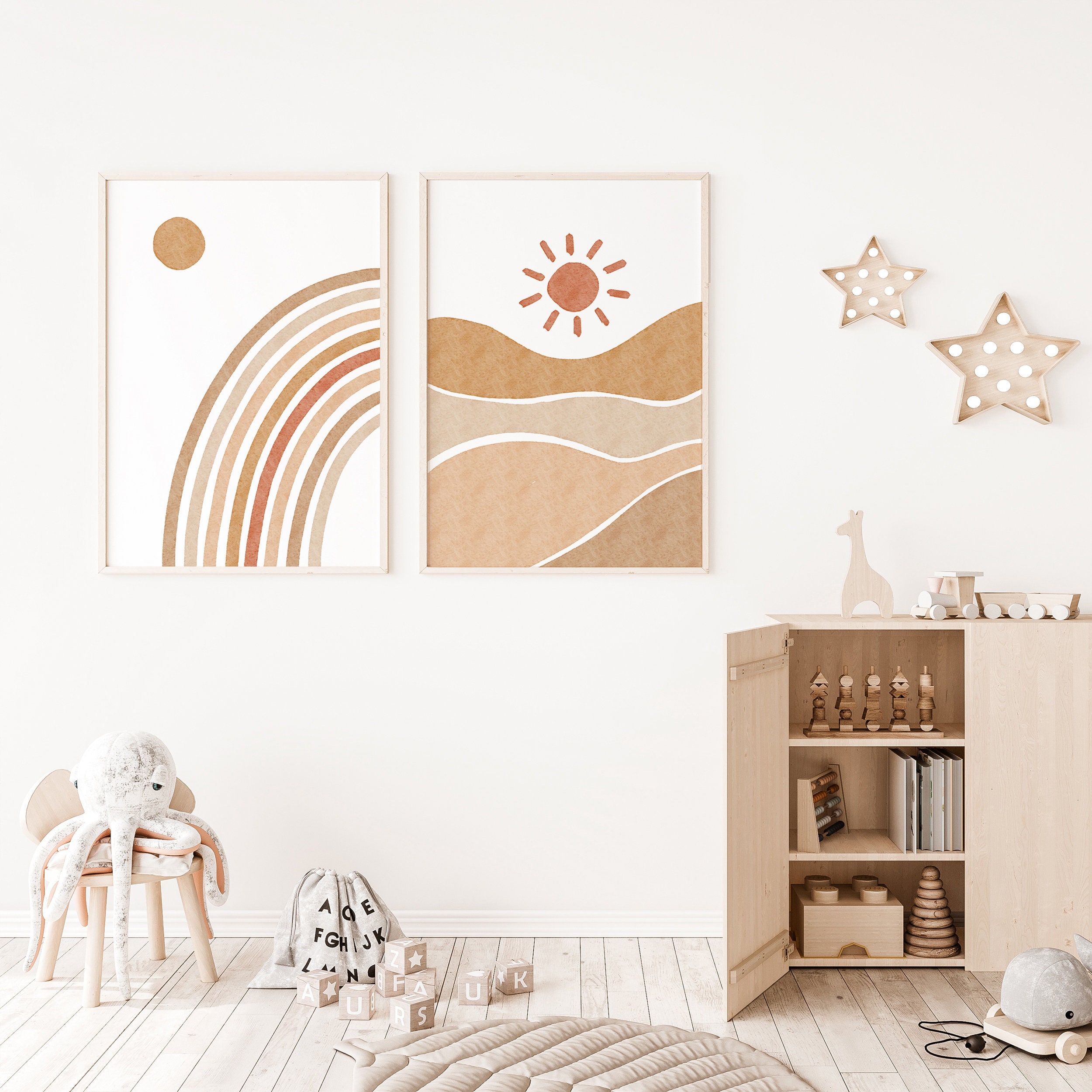 Set of Two Nursery Prints Kids Printable Wall Art Instant - Etsy
