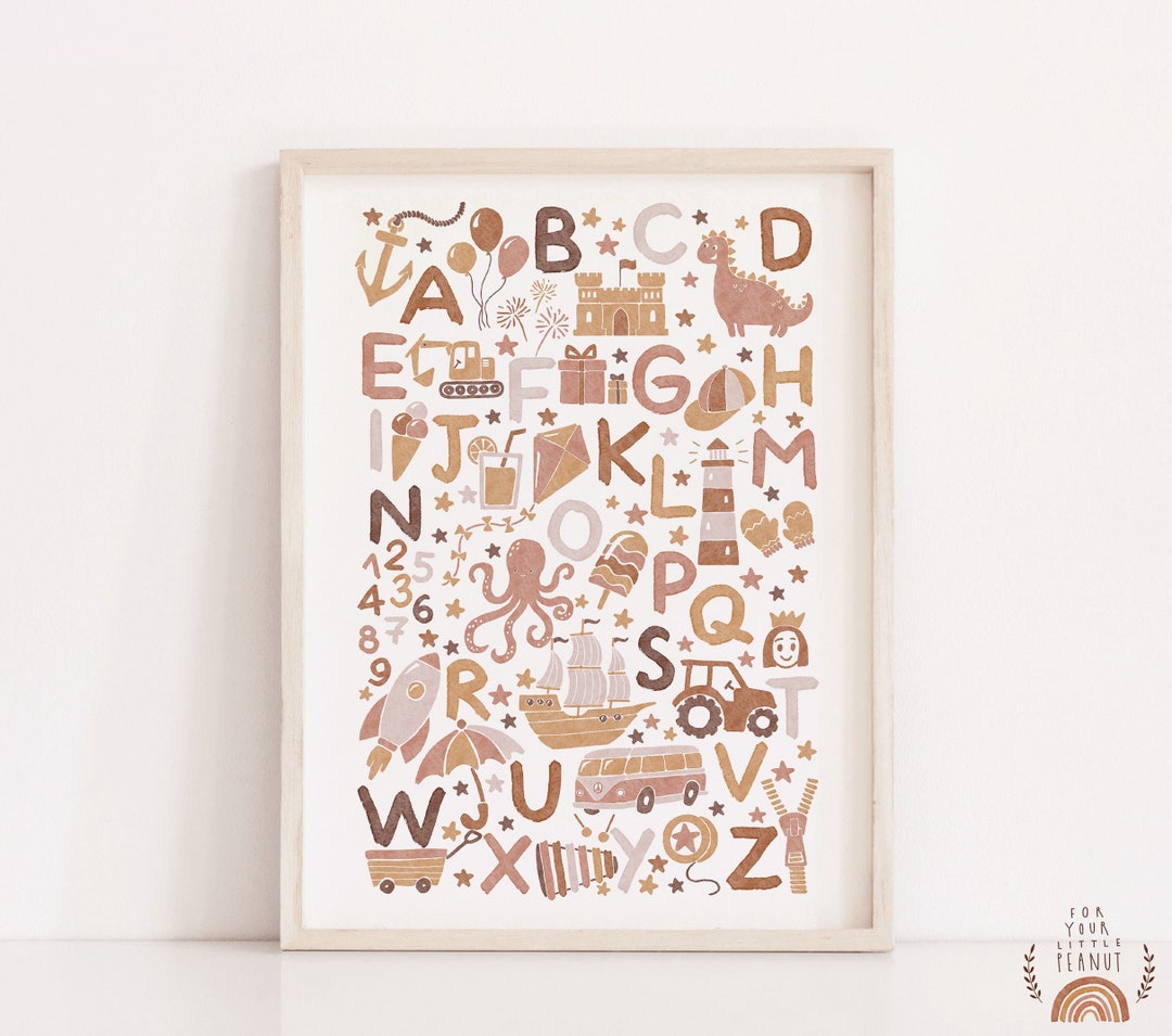 ABC Poster Nursery Wall Art Alphabet Poster Nursery Decor Printable ...