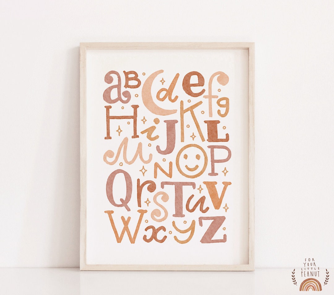 ABC Poster Nursery Wall Art Alphabet Poster Nursery Decor Printable ...