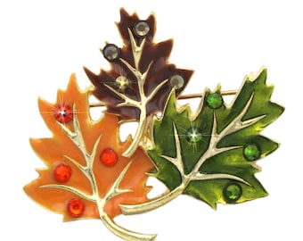 Vintage Maple Leaf Brooch, Copper Fall Leaf Brooch, Autumn Jewelry ...