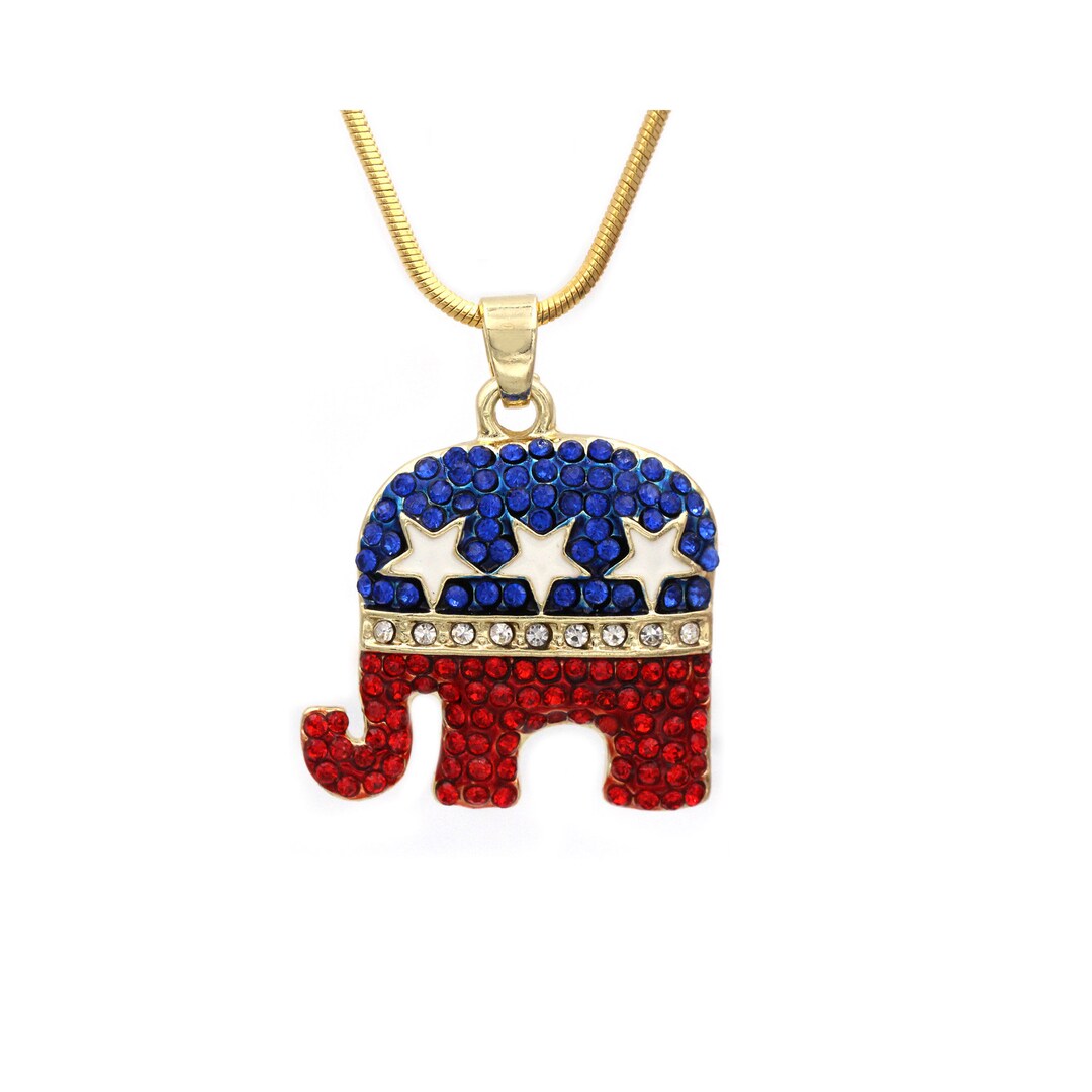 Cocofashionjewelry GOP Republican Party Elephant 4th of July American ...