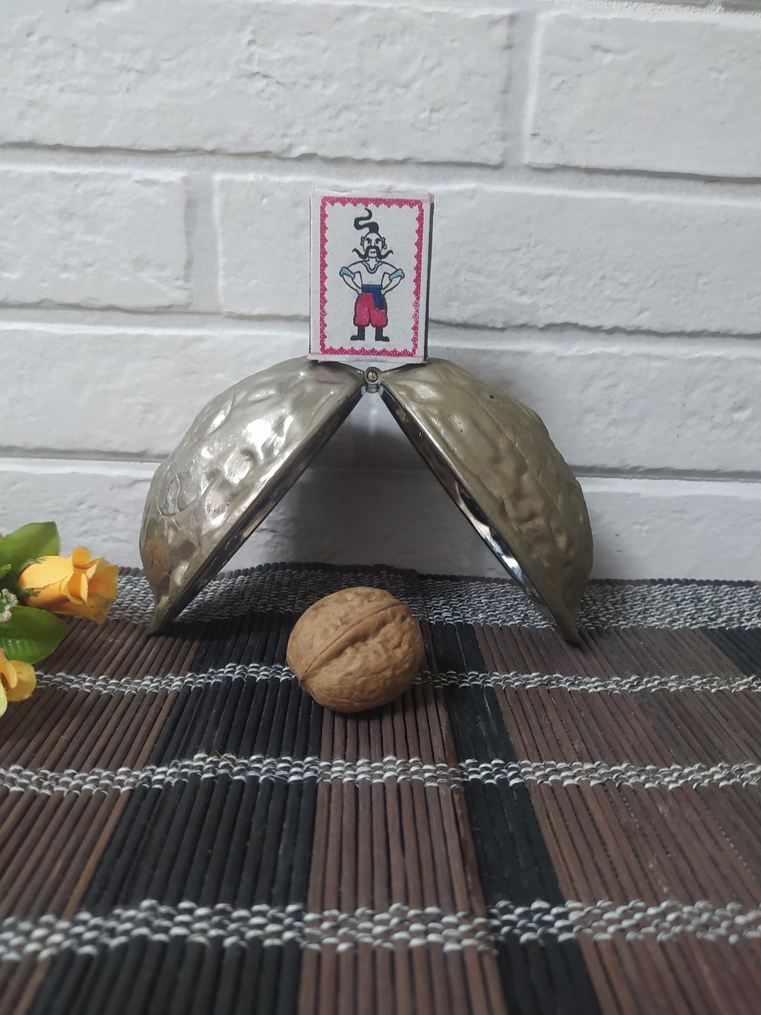 Vtg Heavy Solid Brass Nutcracker/midcentury Silver and Gold Metal Wall ...