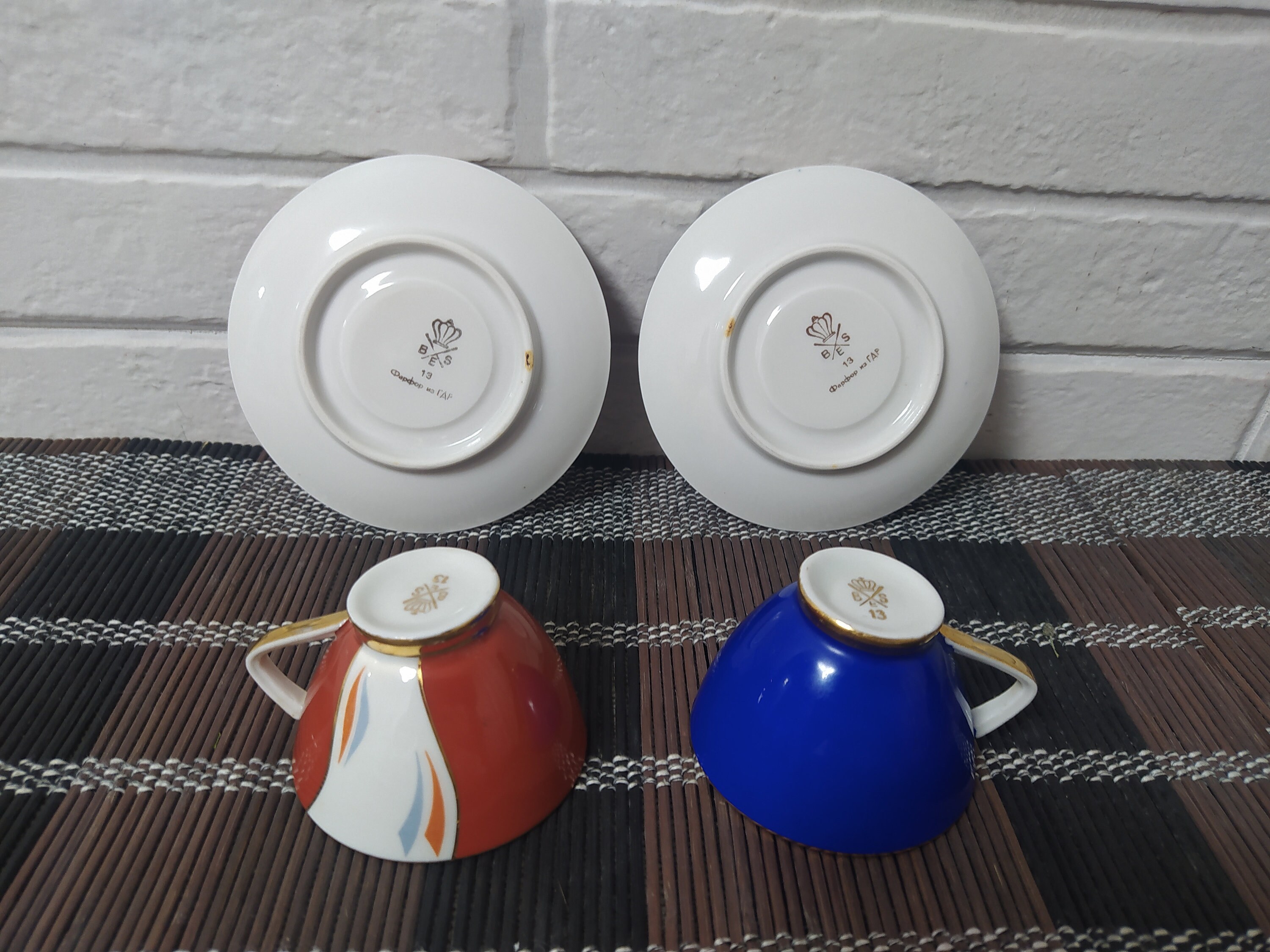 Vtg Bremer & Schmidt Fine Porcelain Coffee Set for Six/multicolor Art ...