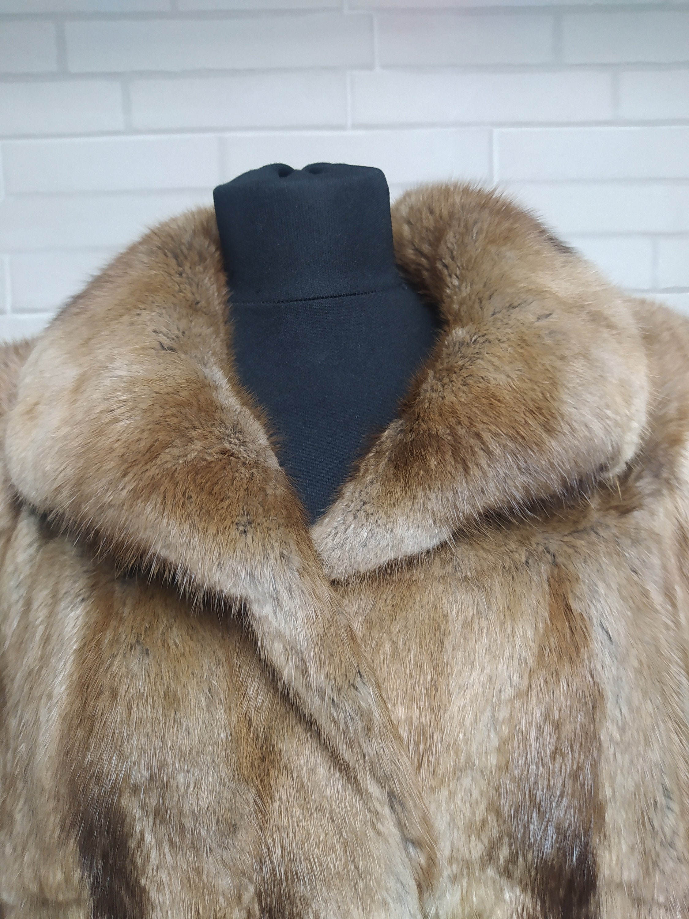 Vtg Gray-brown Muskrat Fur Coat/german Echt Pelz Musquash Fur Jacket/a ...