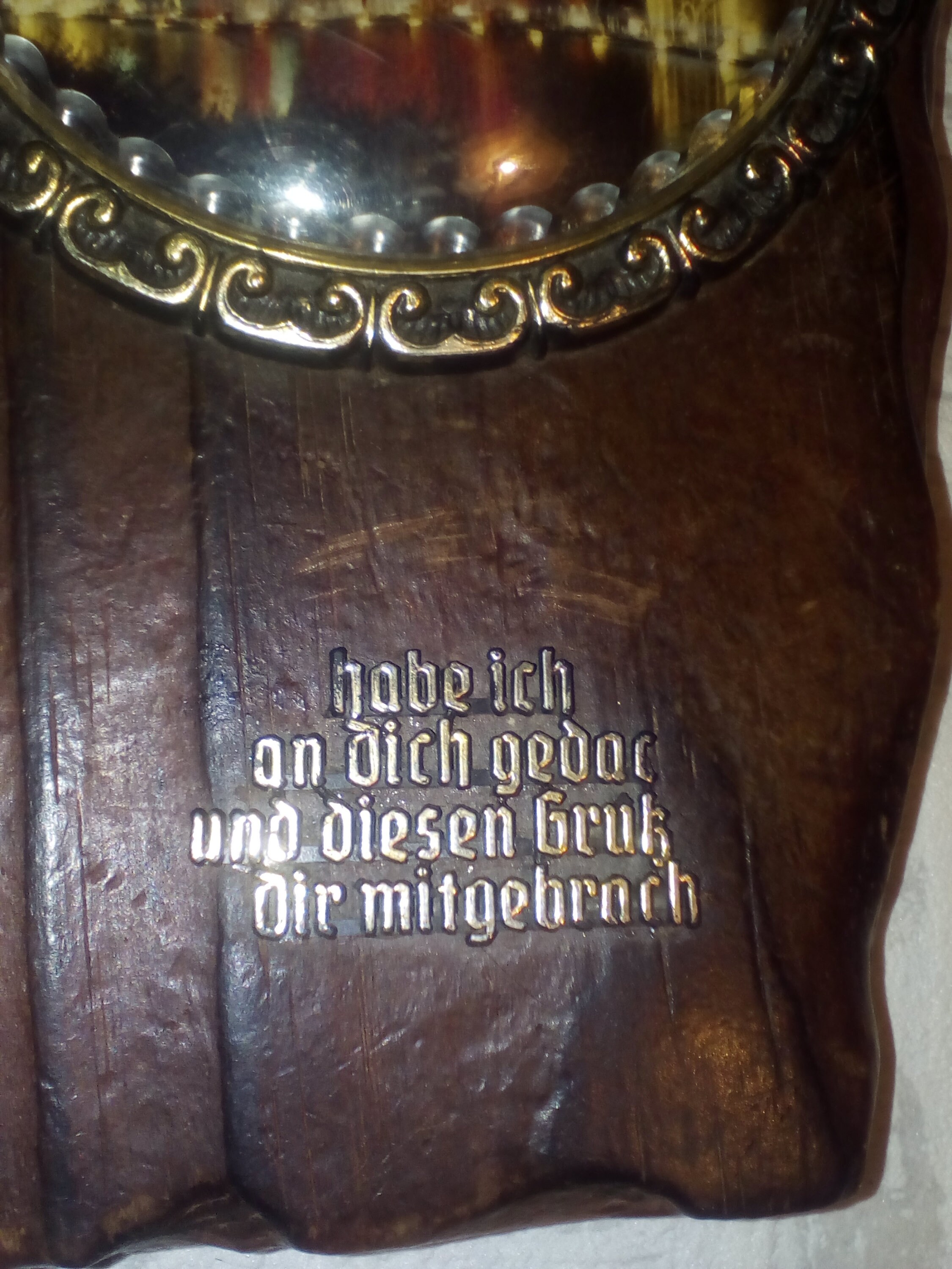 Midcentury German Chained Wood Plaque With Sign and Framed Colorful ...