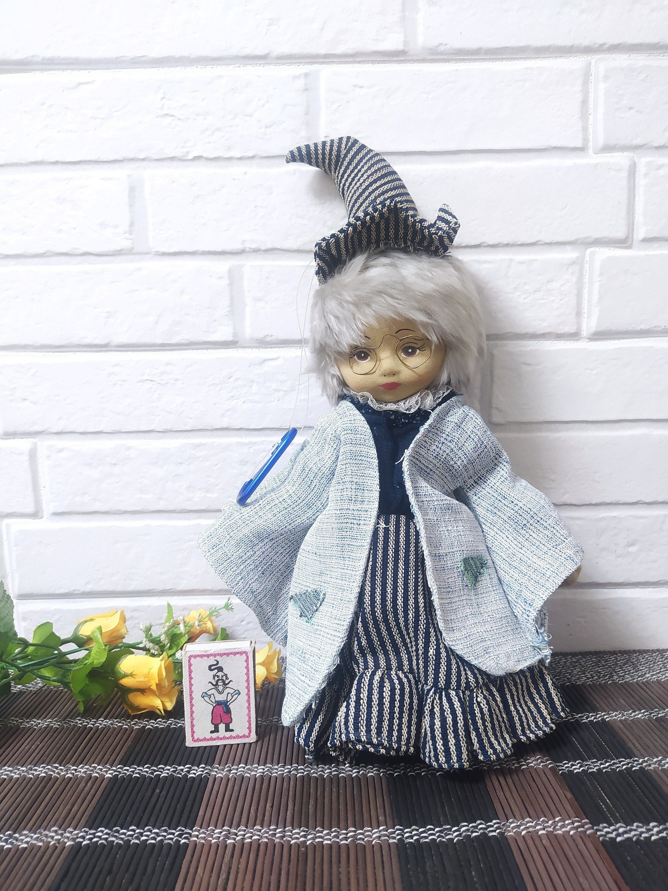 Hanging Kind Witch Doll/good Luck Kitchen Witch Doll/textile Face Fairy ...