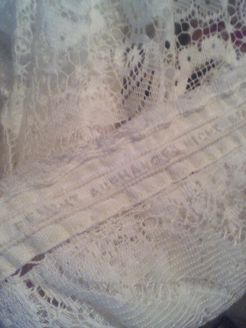 Vintage Valanced White Floral Lace Curtain/german Lace Net Curtain ...