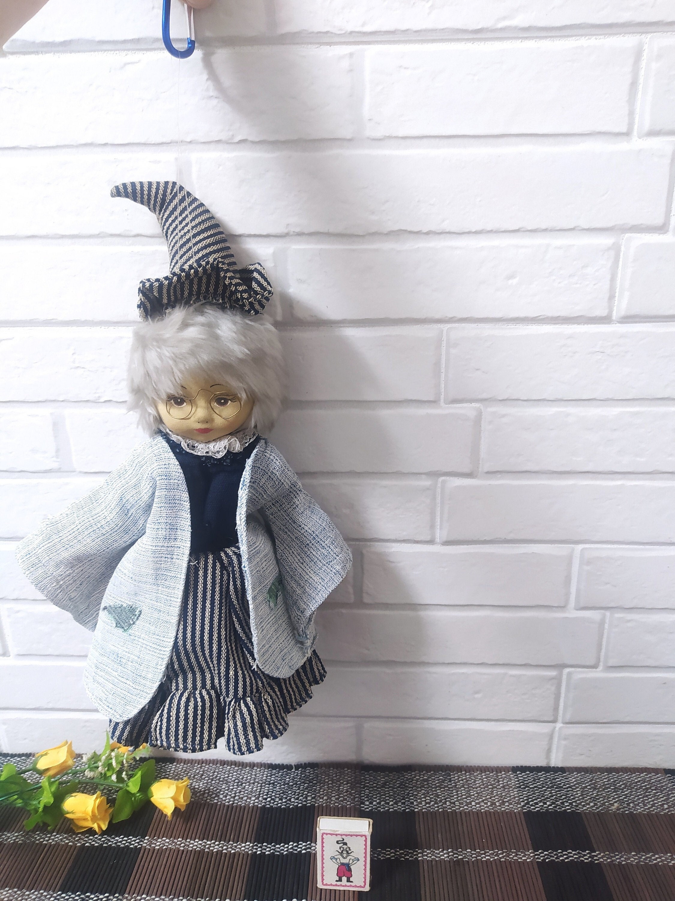 Hanging Kind Witch Doll/good Luck Kitchen Witch Doll/textile Face Fairy ...