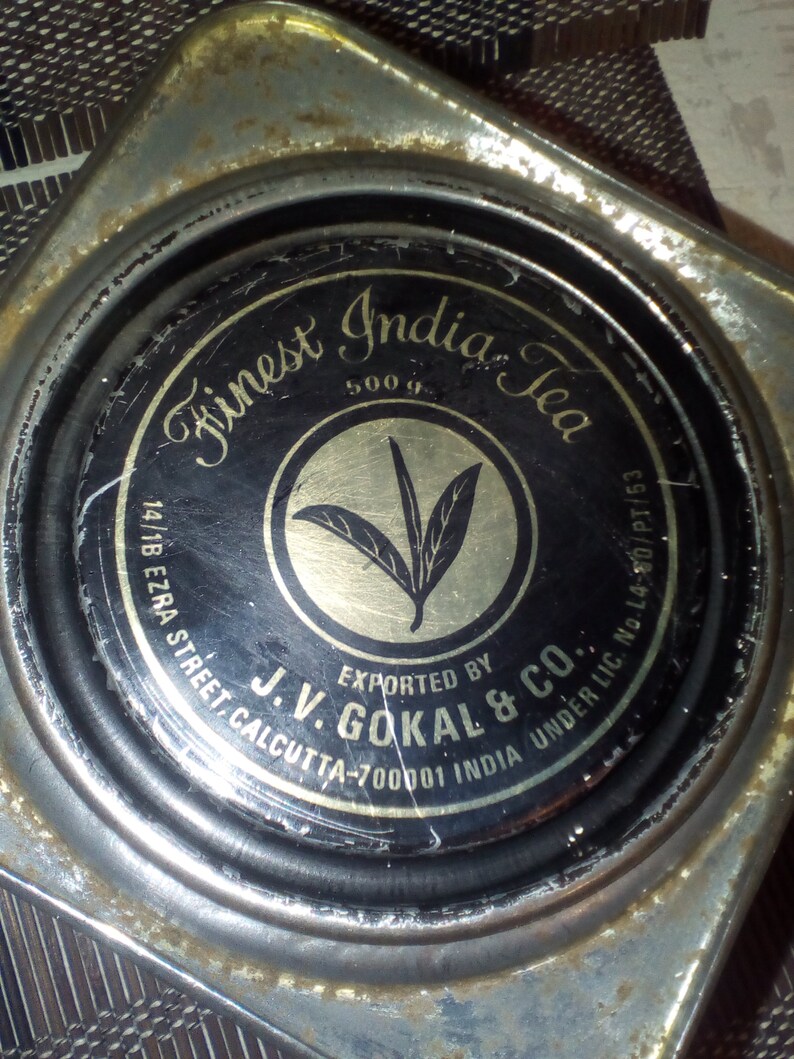 Antique 500 G Indian Tea Tin Box/gokal&co/four-side Indian Dancer Tin ...