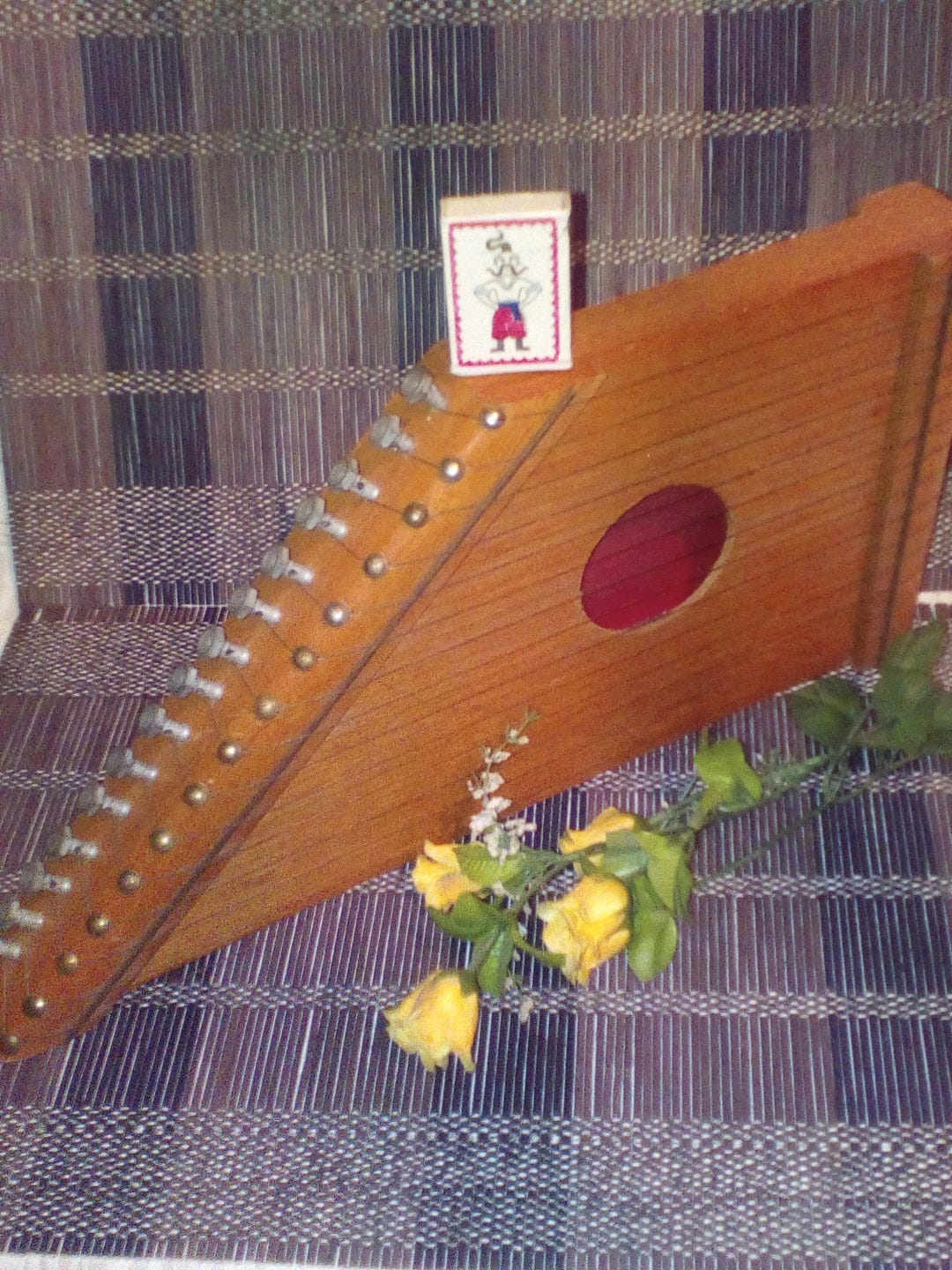 Vintage Handmade 15 String Wooden Lap Harp/colombina-type Harp/zither ...