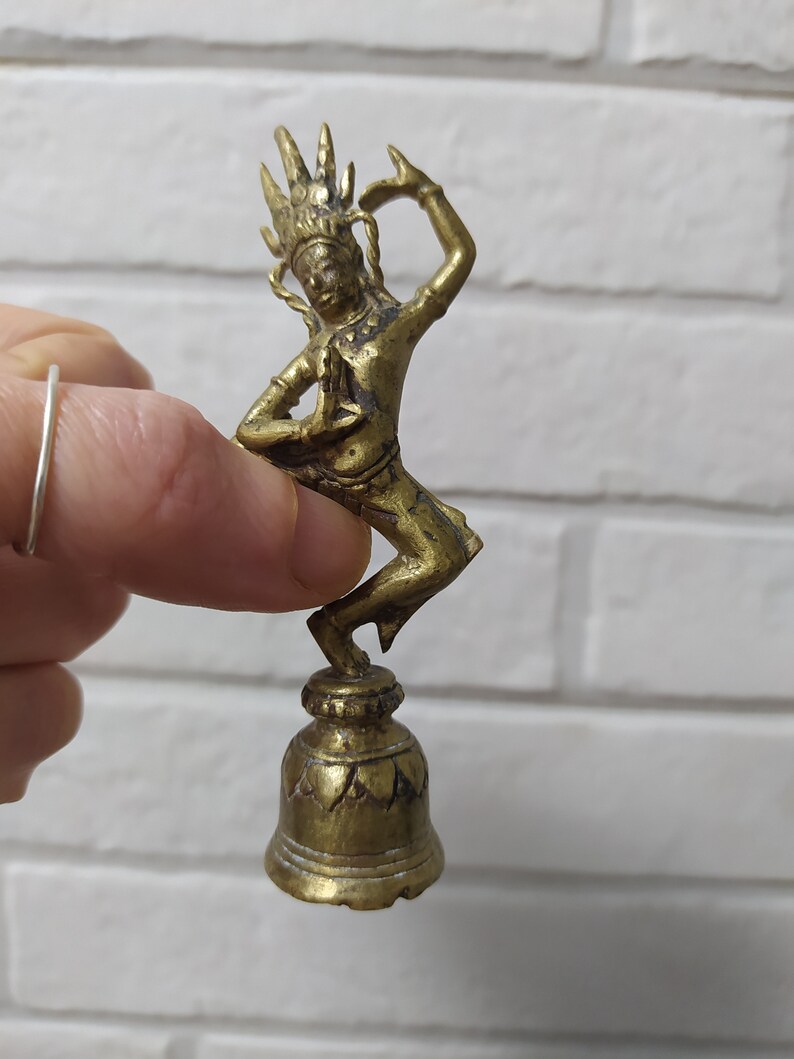 Vtg 4 Dancing Apsara Divinity Bell/cambodian Khmer-style Bell/handmade ...
