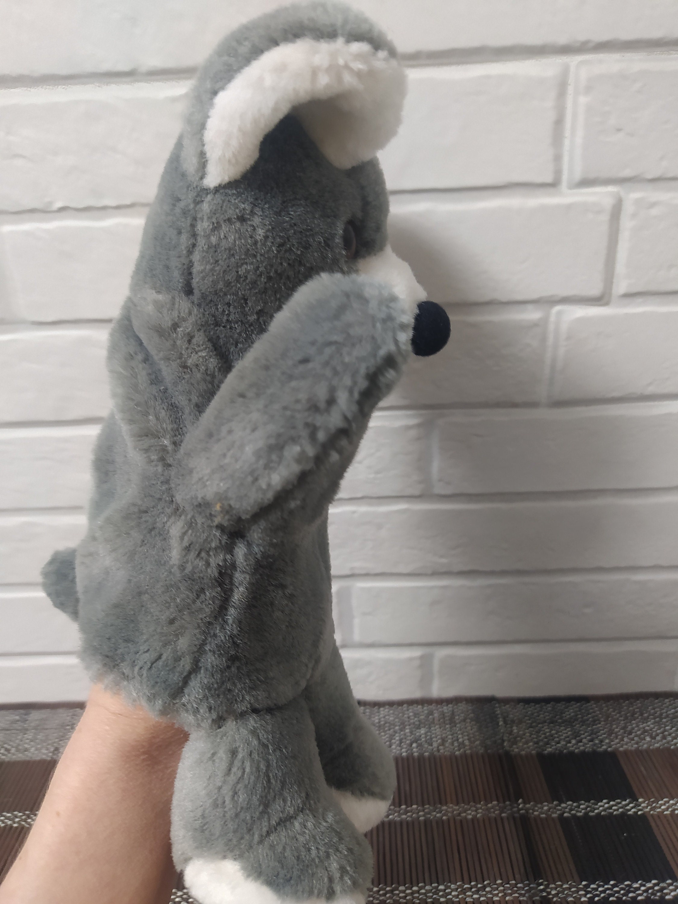 Vintage Full Body Teddy Bear Hand Puppet/plush Gray Bear Glove Puppet ...