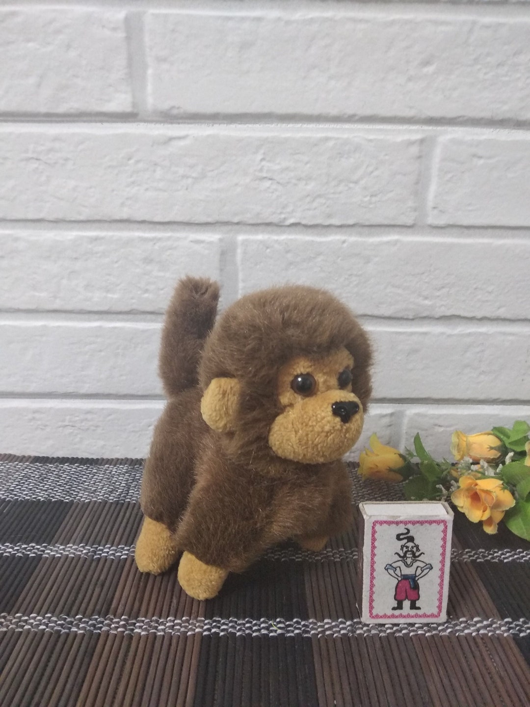Vintage Small Stuffed Monkey Toy/chimpanzee Plush Toy/unjointed Сuddly ...