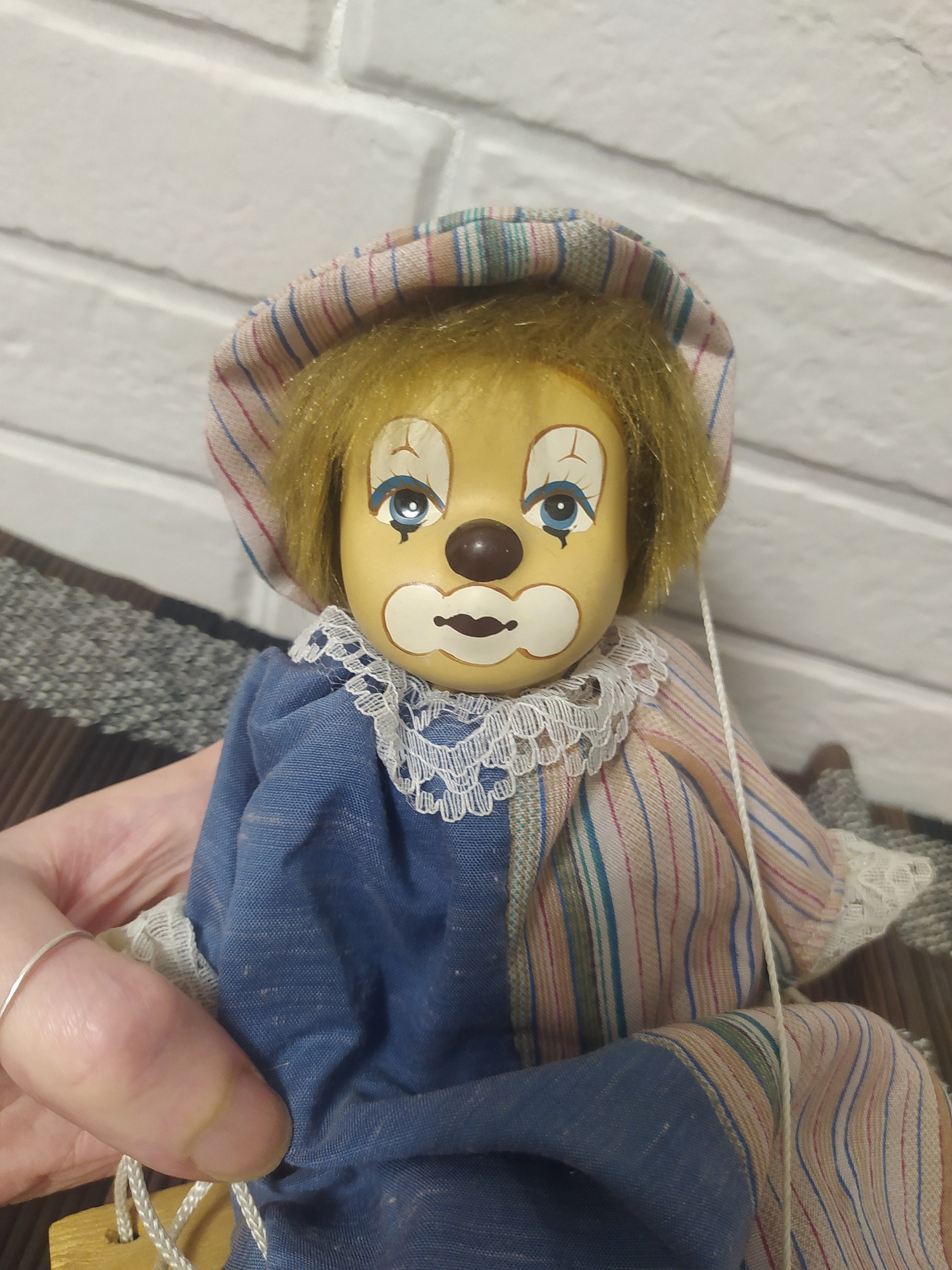 Vintage Swinging Kim-puppe KKK Sad Clown Doll/porcelain Hand-painted ...