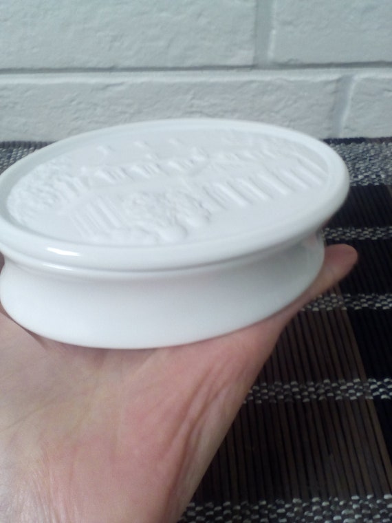 Vintage German Hochst Porcelain Trinket Box/Embossed … - Gem