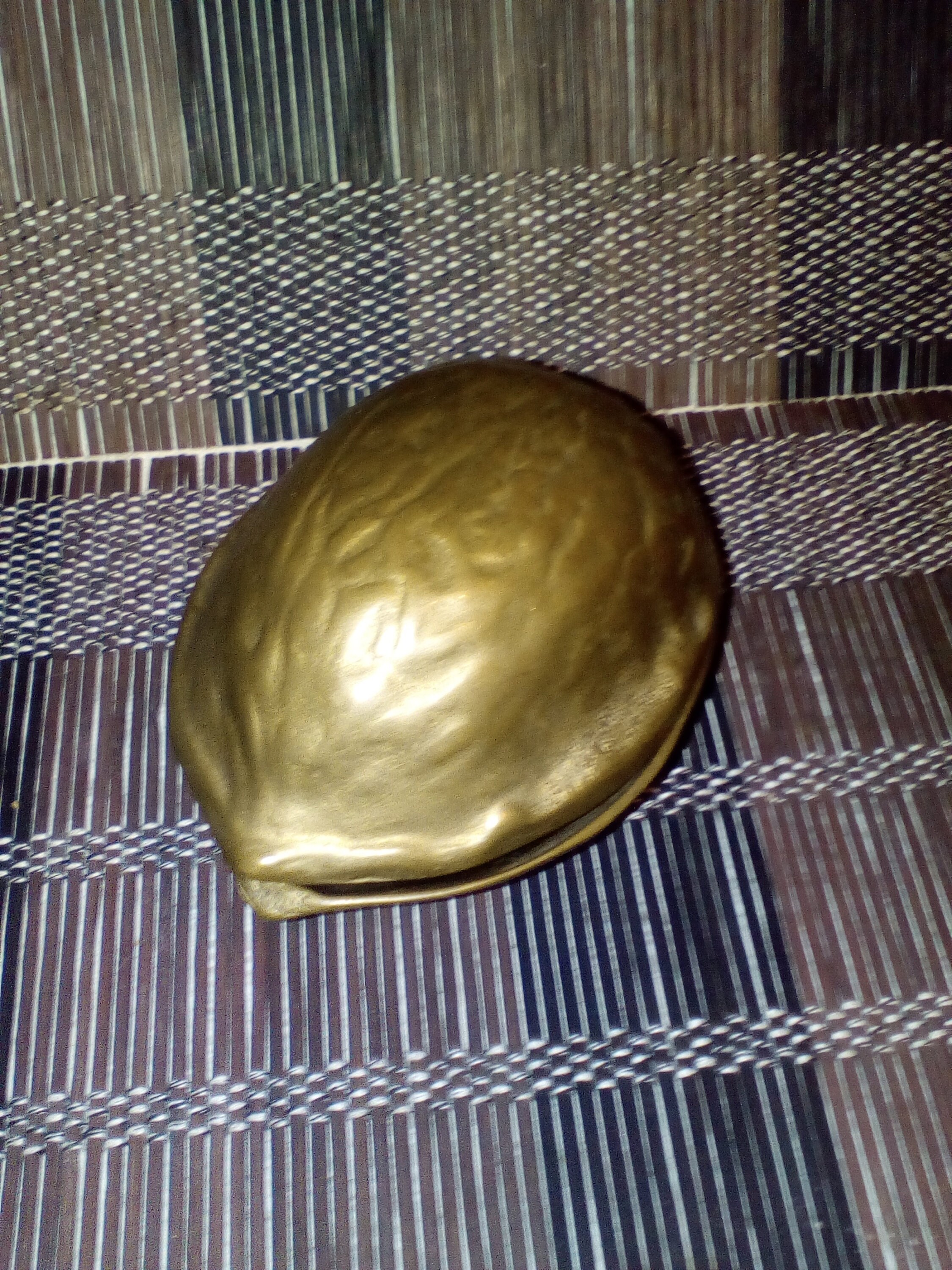 Vtg Heavy Solid Brass Walnut Nutcracker/midcentury Wall-shaped ...