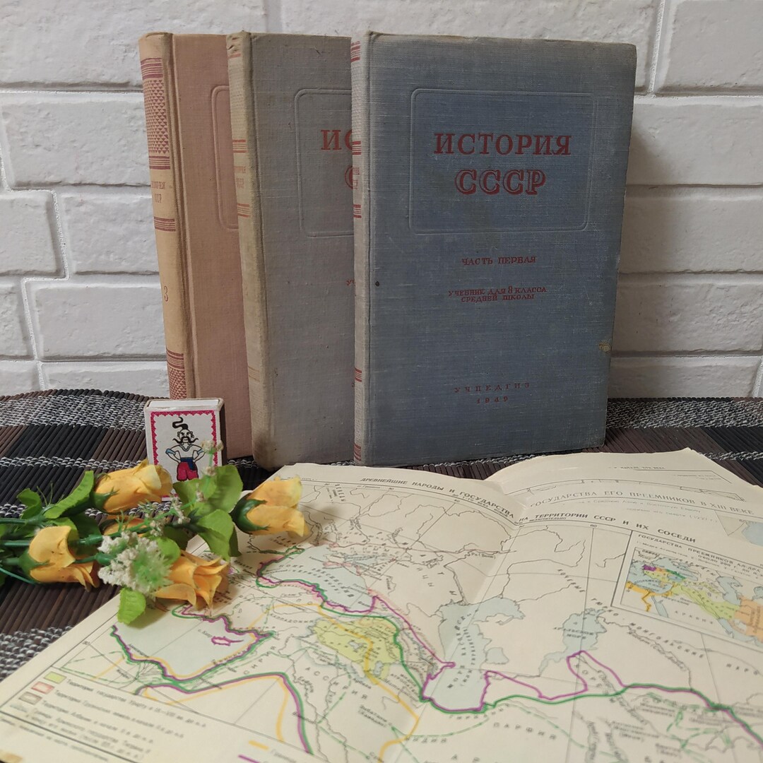Set of 50's USSR History Books With Maps/soviet Union History Textbooks ...