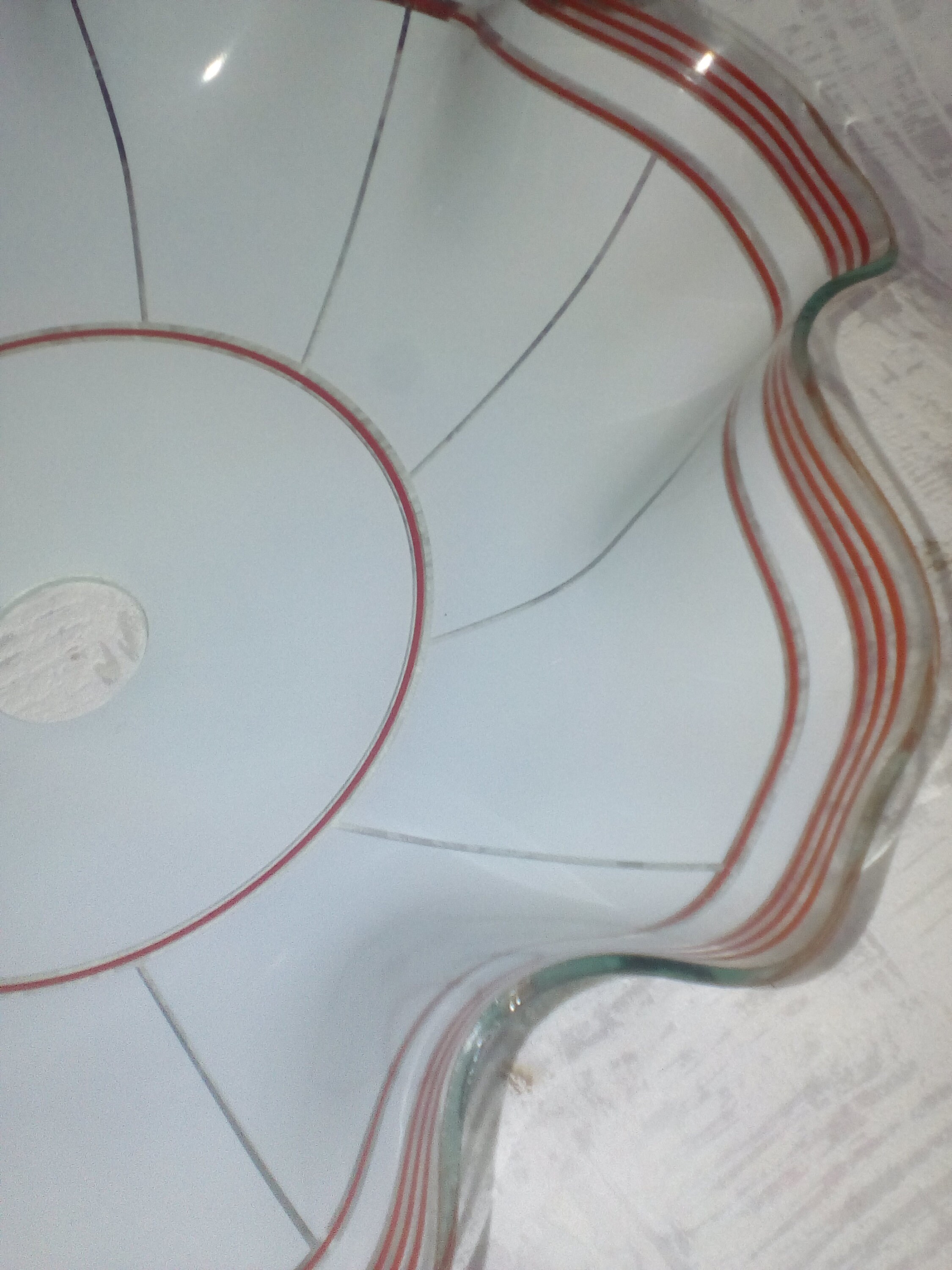 Vintage Ruffle Glass Ceiling Pendant/handkerchief Pendant Light ...